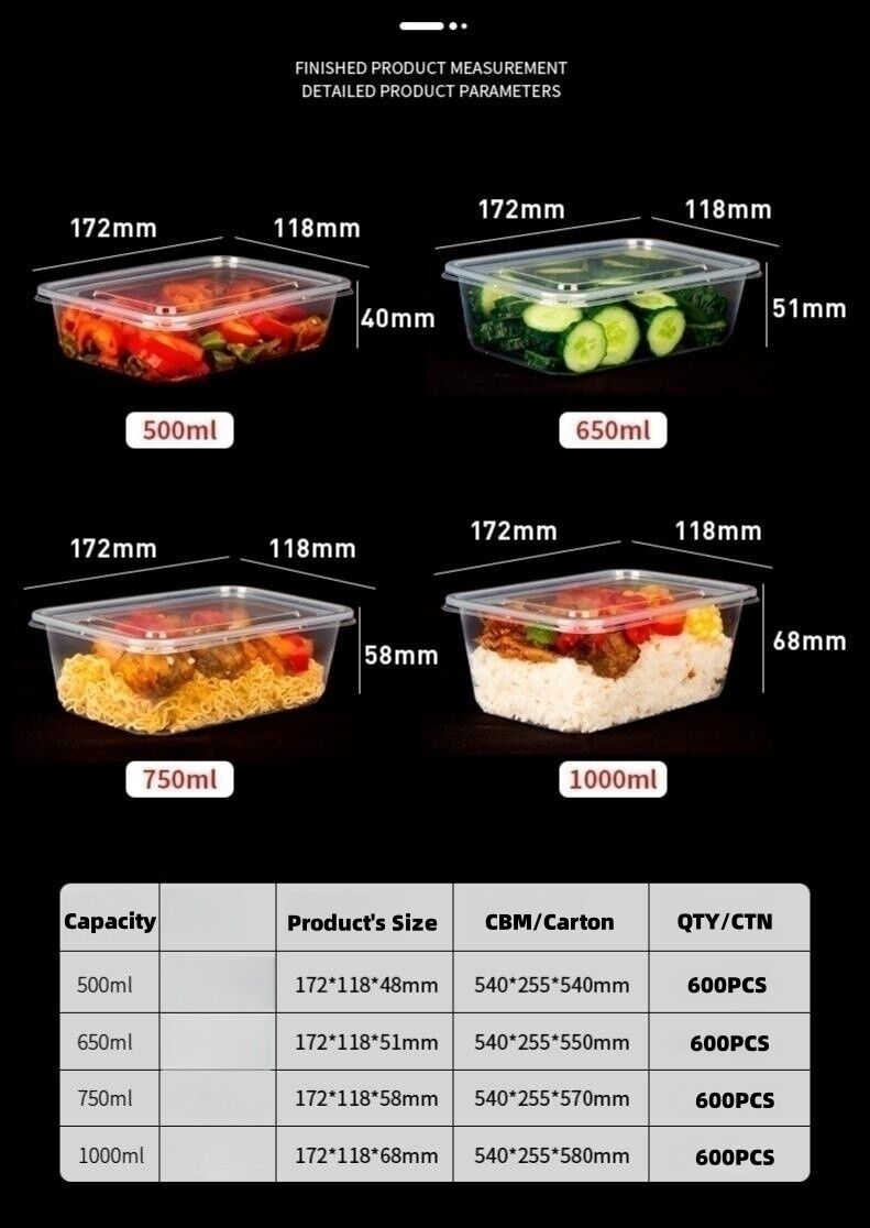 Buy Wholesale China 1000ml Large Capacity Take Out Meal Disposable Food ...
