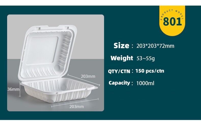 3 Compartment Clamshell Disposable Takeout Packing Box Lunch Container ...