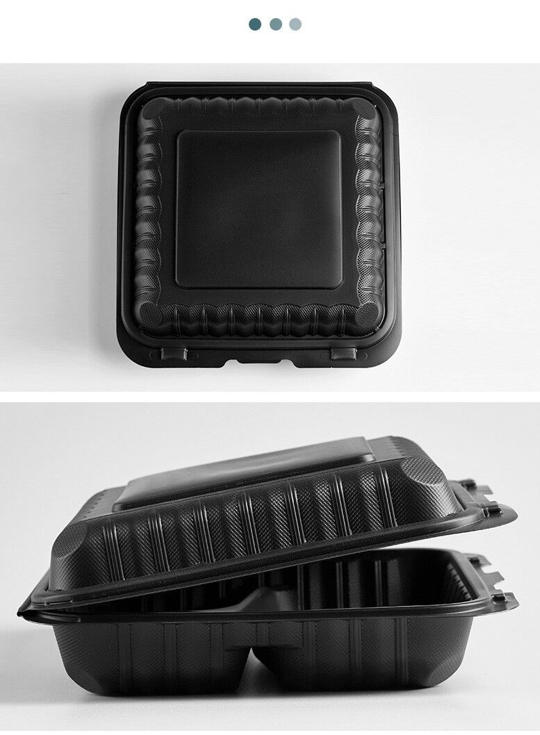 3 Compartment Clamshell Disposable Takeout Packing Box Lunch Container ...
