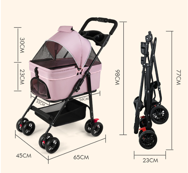 Pet Cat And Dog Cart Portable Folding Cart Out Small Pet Cart Dinner ...