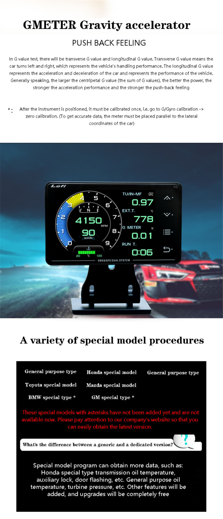 Buy Wholesale China New Lufi Gauge Xs Obd + Gps Car Water Temperature ...