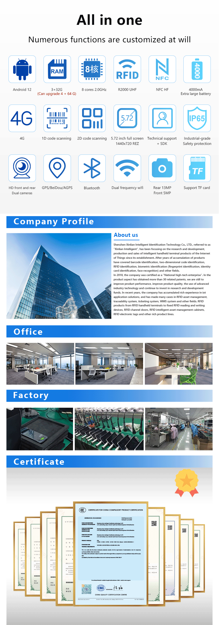 Android 12 Ip65 5.72 Inch Full Screen Pda 1d 2d Qr Barcode Scanner ...