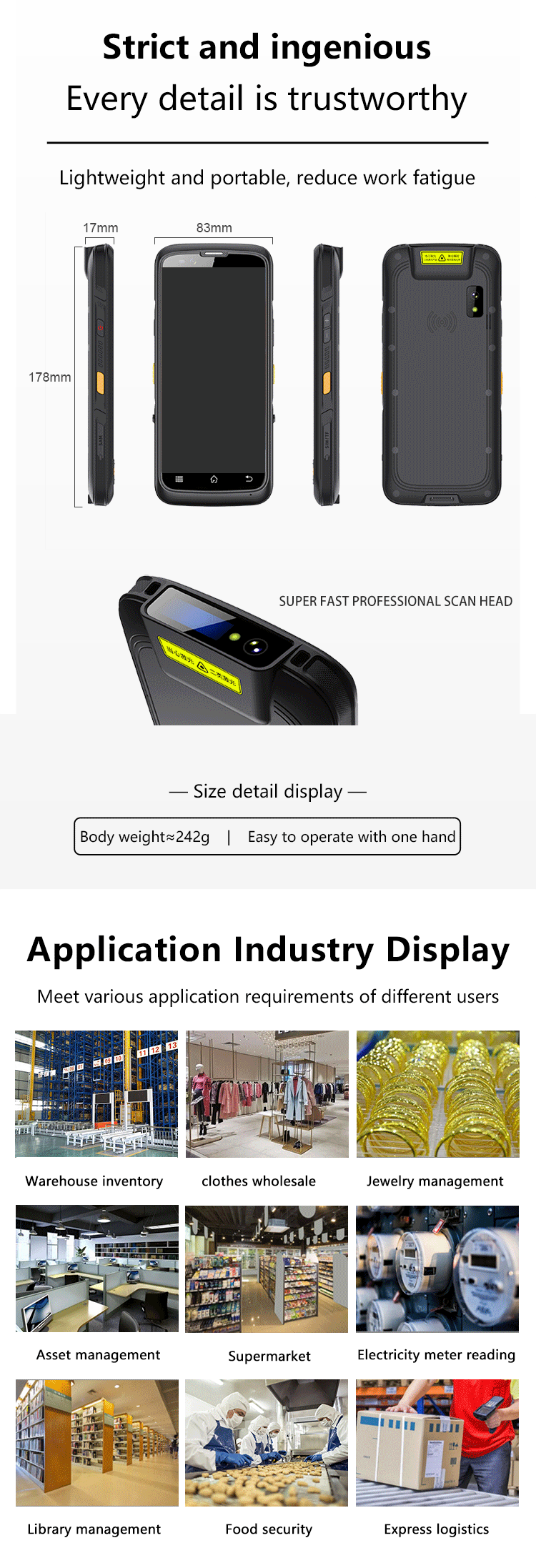 Android 12 Ip65 5.72 Inch Full Screen Pda 1d 2d Qr Barcode Scanner ...
