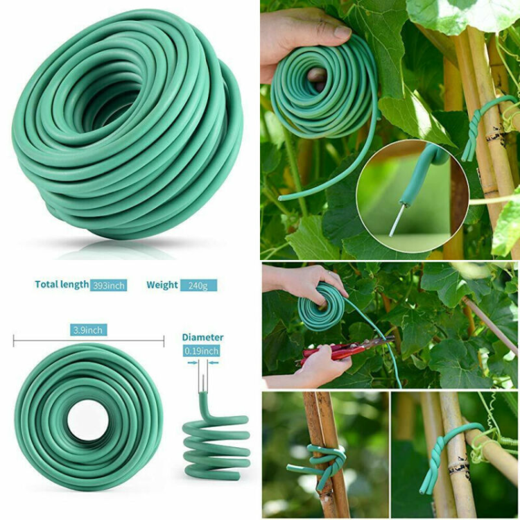 Heavy Duty Vinyl Stretch Plant Wire Flexible Rubber Twist Tie Soft 20m ...