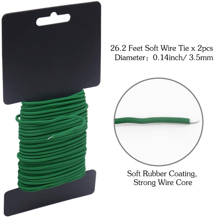 Heavy Duty Vinyl Stretch Plant Wire Flexible Rubber Twist Tie Soft 20m ...