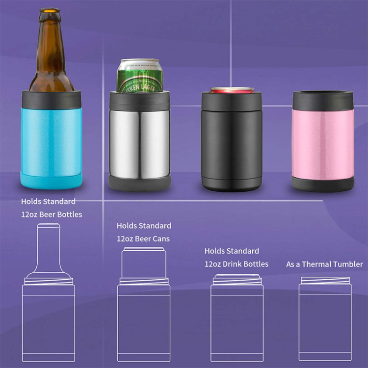 Stainless Steel 12oz Beverage Sleeve Can Cooler For Beer Double Wall ...