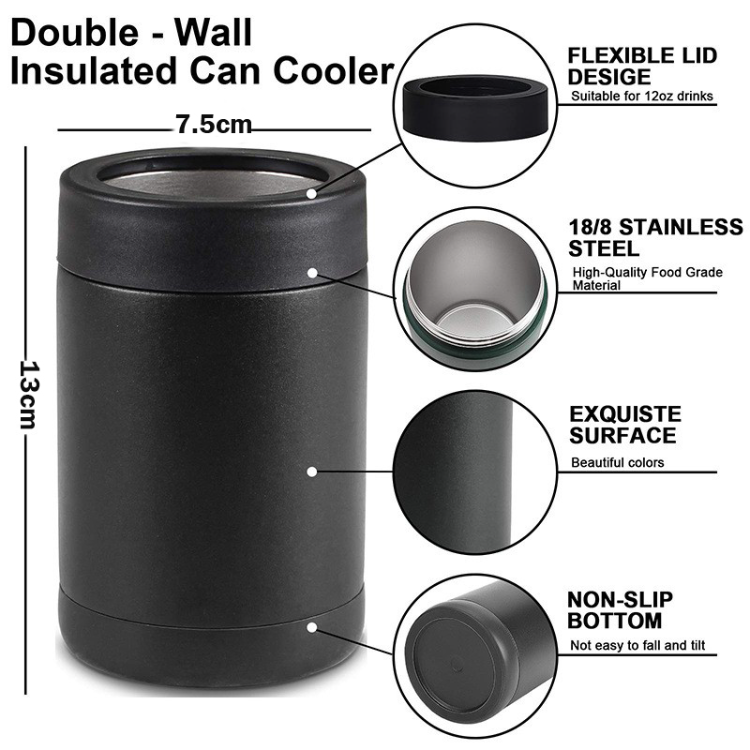 Stainless Steel 12oz Beverage Sleeve Can Cooler For Beer Double Wall ...