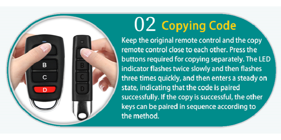 Buy Wholesale China 12v 4 Keys 315/433mhz Duplicator Copy Garage Door Universal Rf Wireless ...