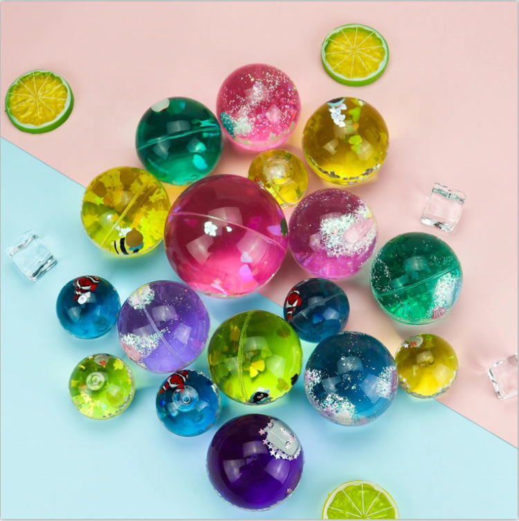 60mm/6cm Tpu Aqua Aquarium Promotion Gifts Liquid Rainbow Glitter ...