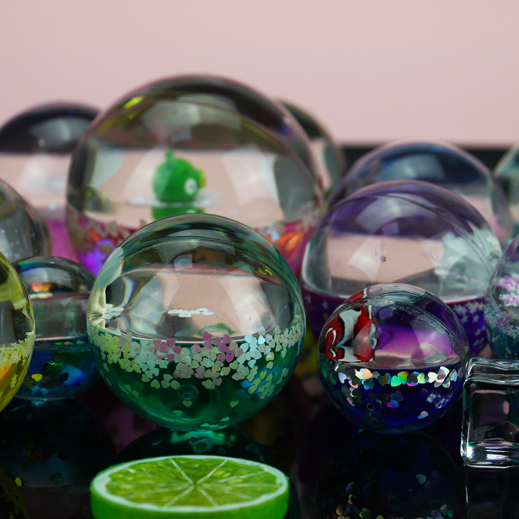 60mm/6cm Tpu Aqua Aquarium Promotion Gifts Liquid Rainbow Glitter ...