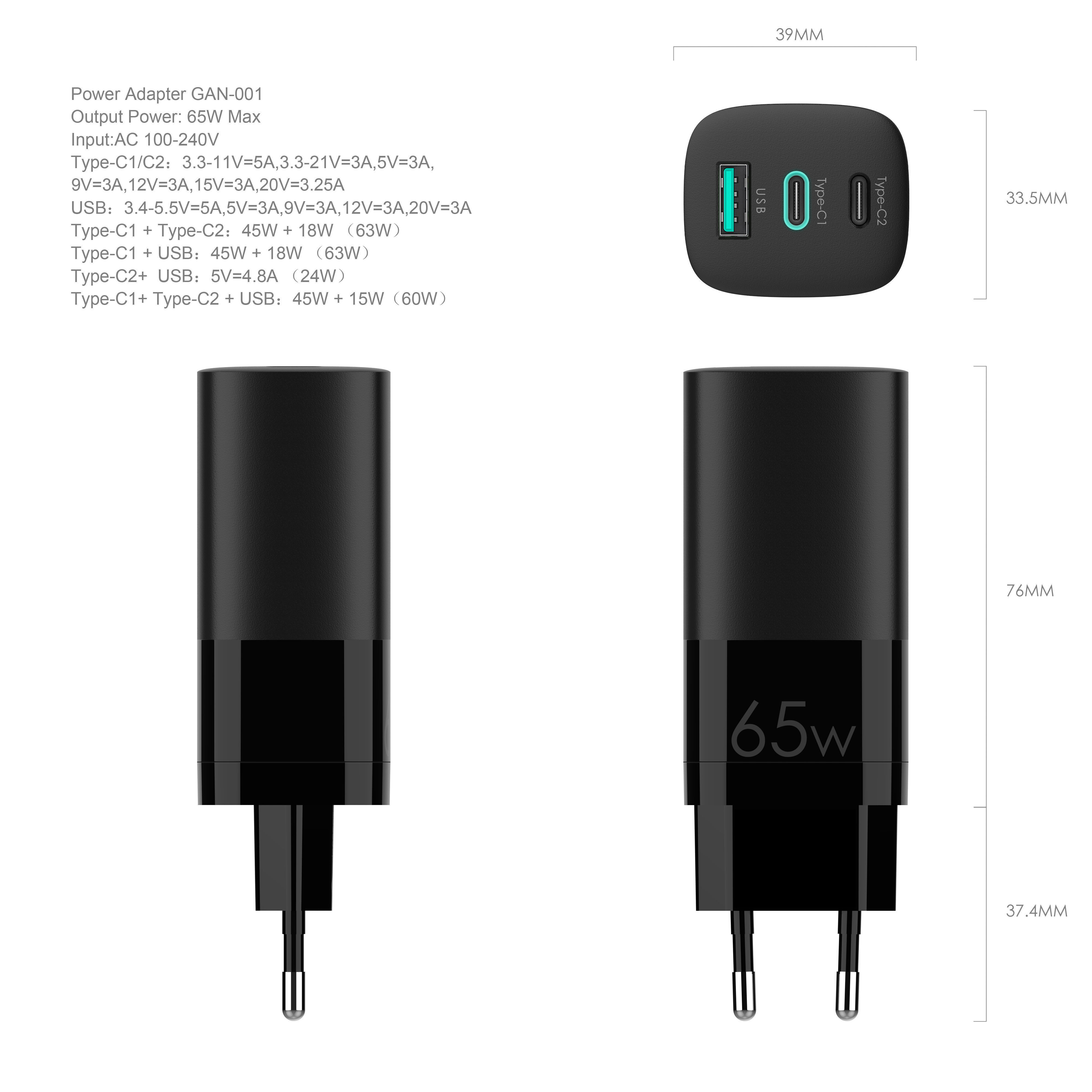 Buy Wholesale China Wholesale Desktop Type-c Usb-c Pd 65w Gan Wall ...
