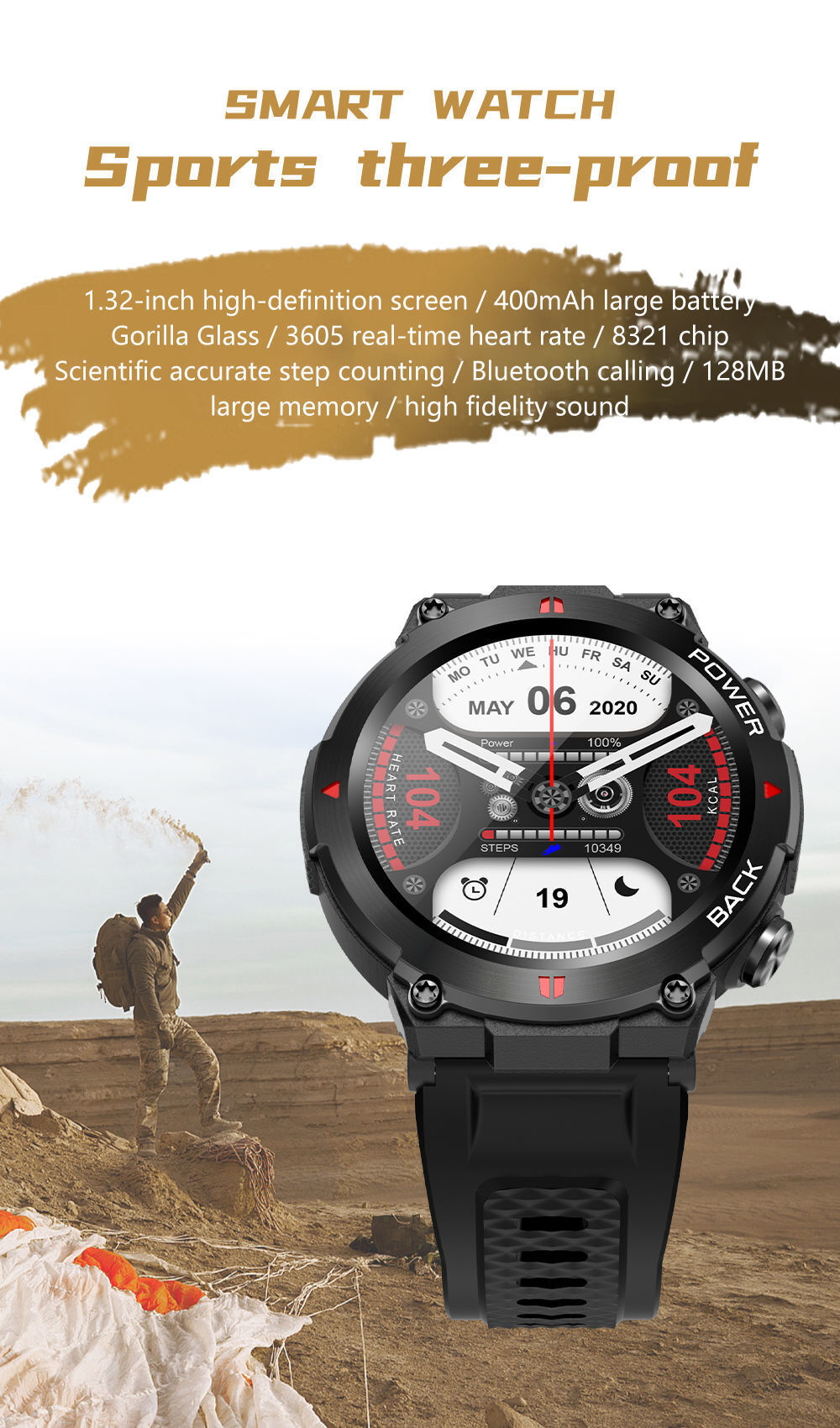 2023 Newest A80 Smart Watches Sports Three-proof Ip68 Deep Waterproof 360*360 Recolution 1.32 ...