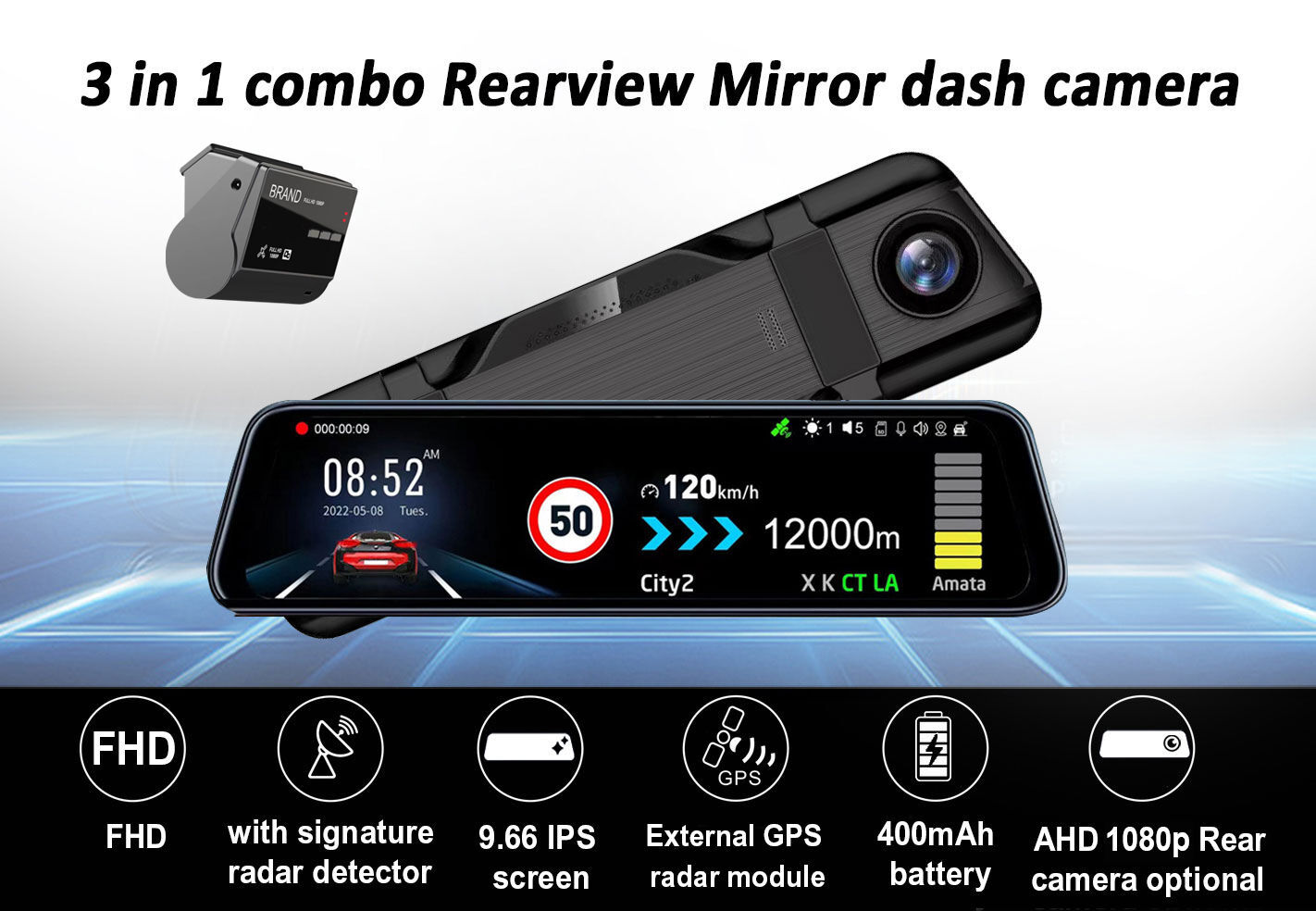 Buy Wholesale China 3 In 1 Combo (dvr+radar +gps +wifi ) Dual Fhd ...