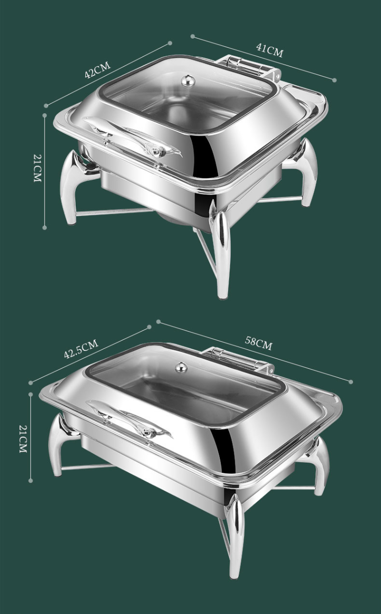 Other Hotel Supplies 6.5l Cheffing Stainless Steel Chef Dish Set Food Warmers Buffet Chafing ...