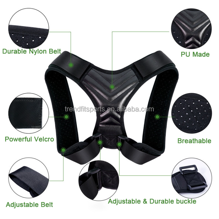 Adjustable Breathable Shoulder Correction Belt Back Brace Support ...