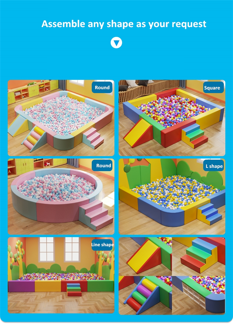 Grey And White Color Indoor Playground Foam Soft Play Equipment Ball ...