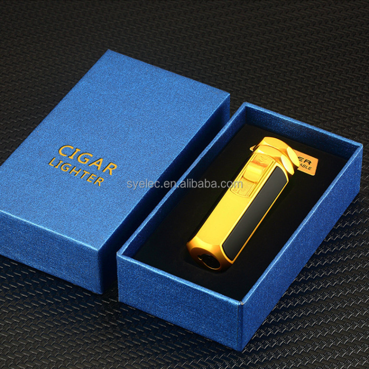 Promotion Windproof Cigarette Cigar Smoking Jet Custom Logo Lighter ...