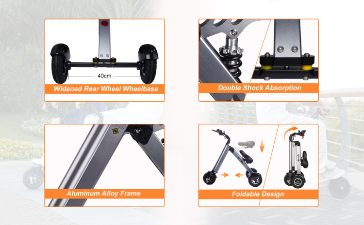 Topmate Es31 Foldable Electric Scooter Mini Tricycle, Electric Mobility ...