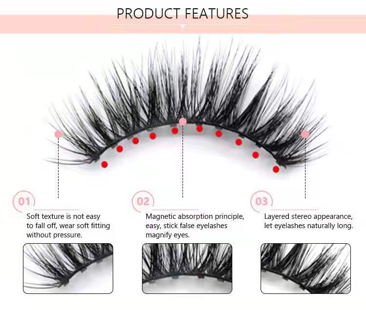 High Quality 5 Pair Natural Magnetic Eyelashes Magnetic Eyeliner ...