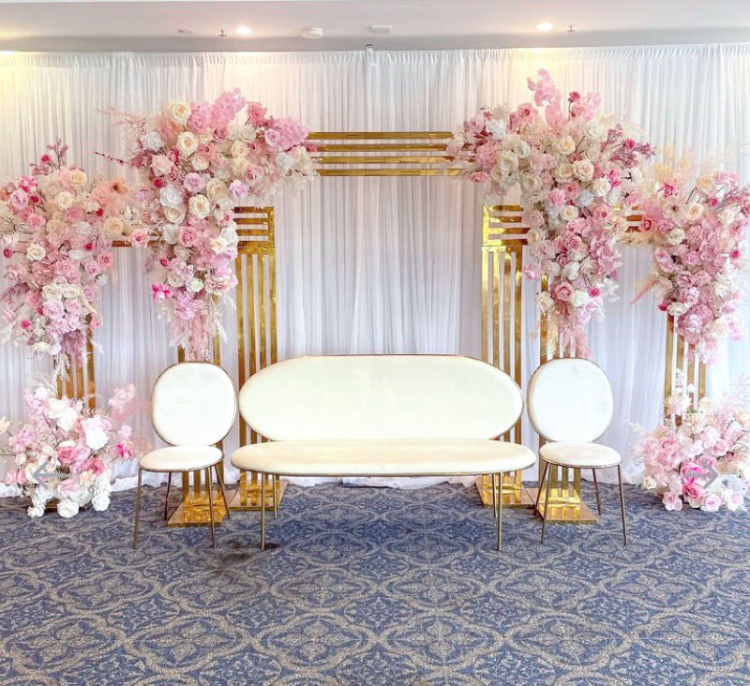 Gold-plated Iron Square Screen Wedding Arch Backdrop Geometric Shelf ...