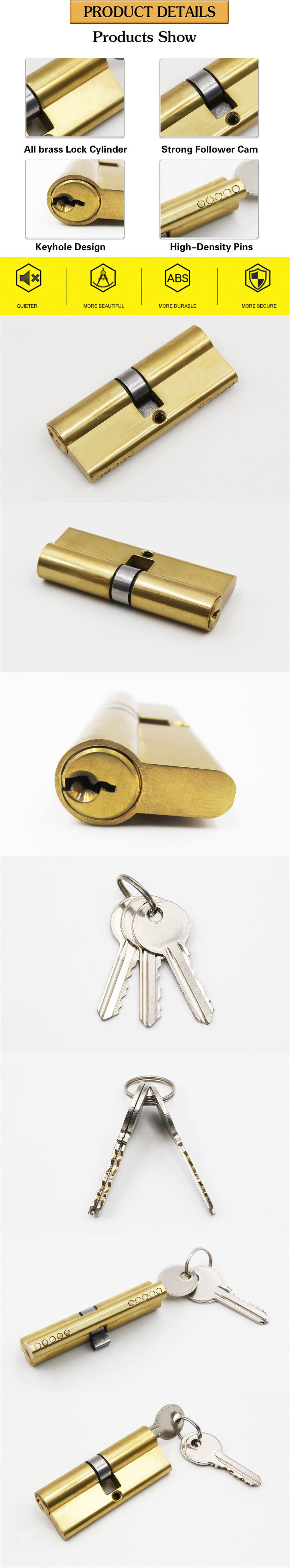 Buy Wholesale China 80mm-21anti-theft Euro Brass Cylinder Lock Double ...