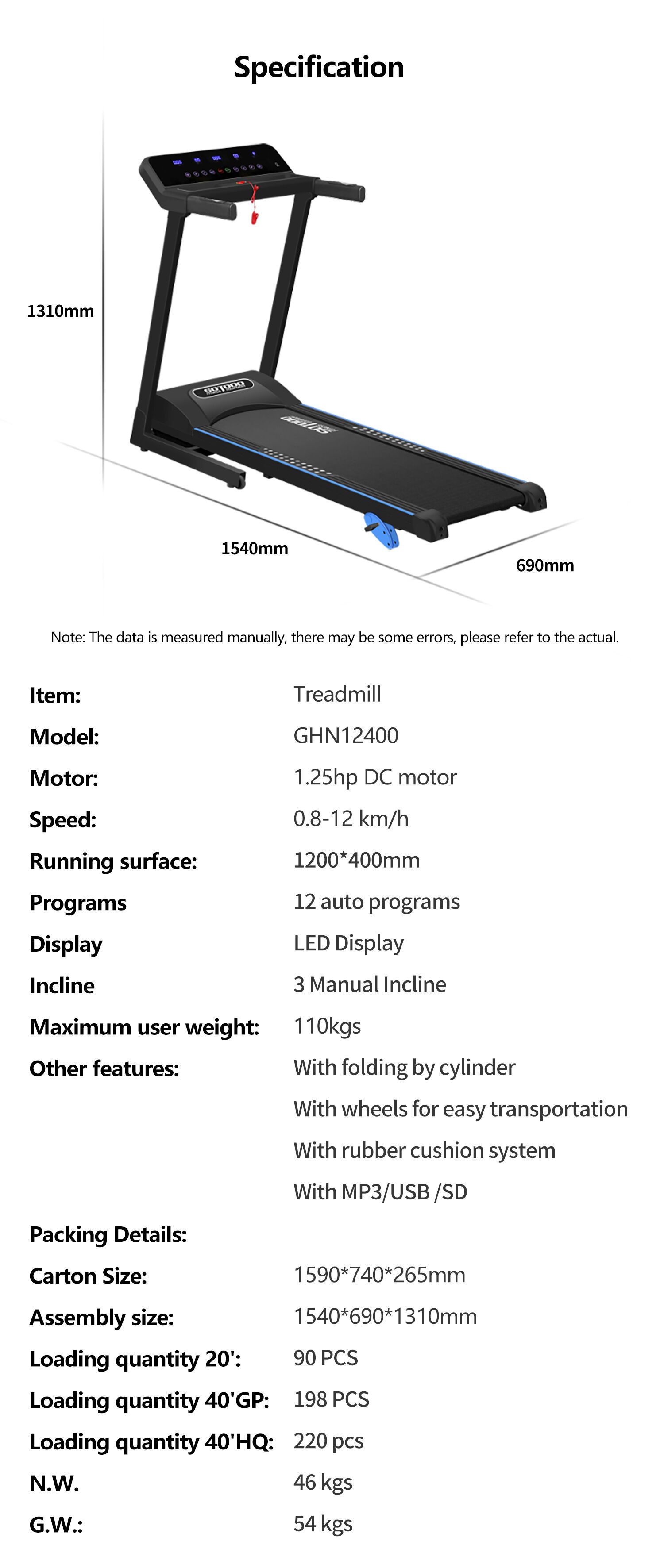 Buy Wholesale China Foldable Running Machine Body Care Fitness ...