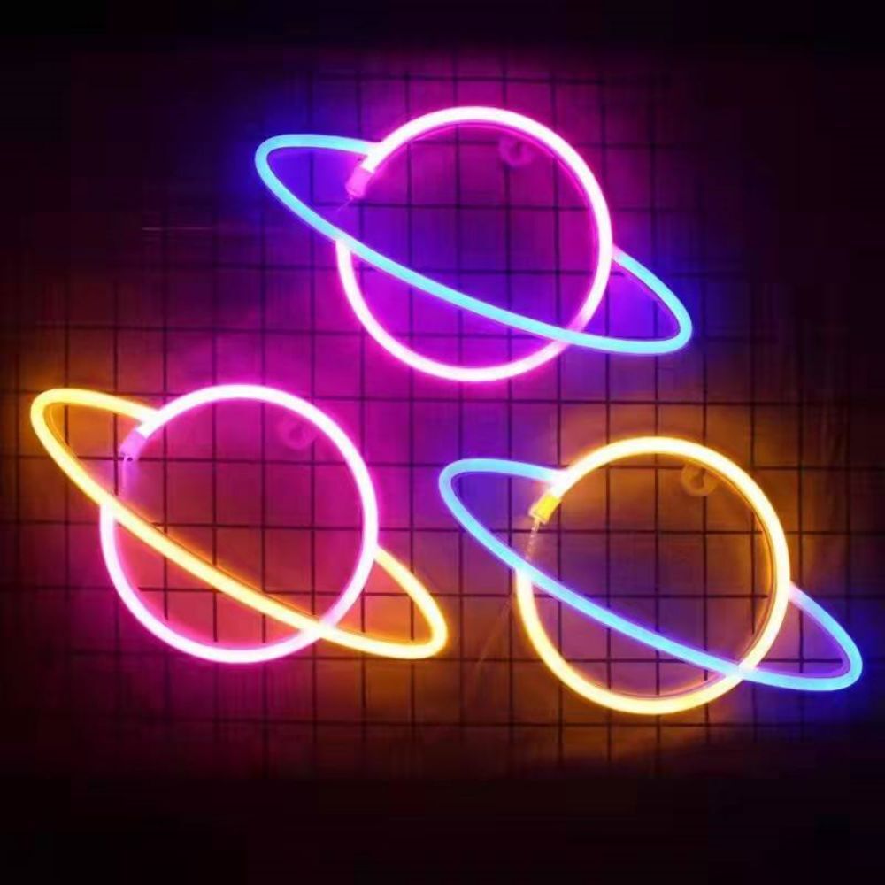 Buy Wholesale China Custom Acrylic Planet Neon Light For Wall Decor Dc ...