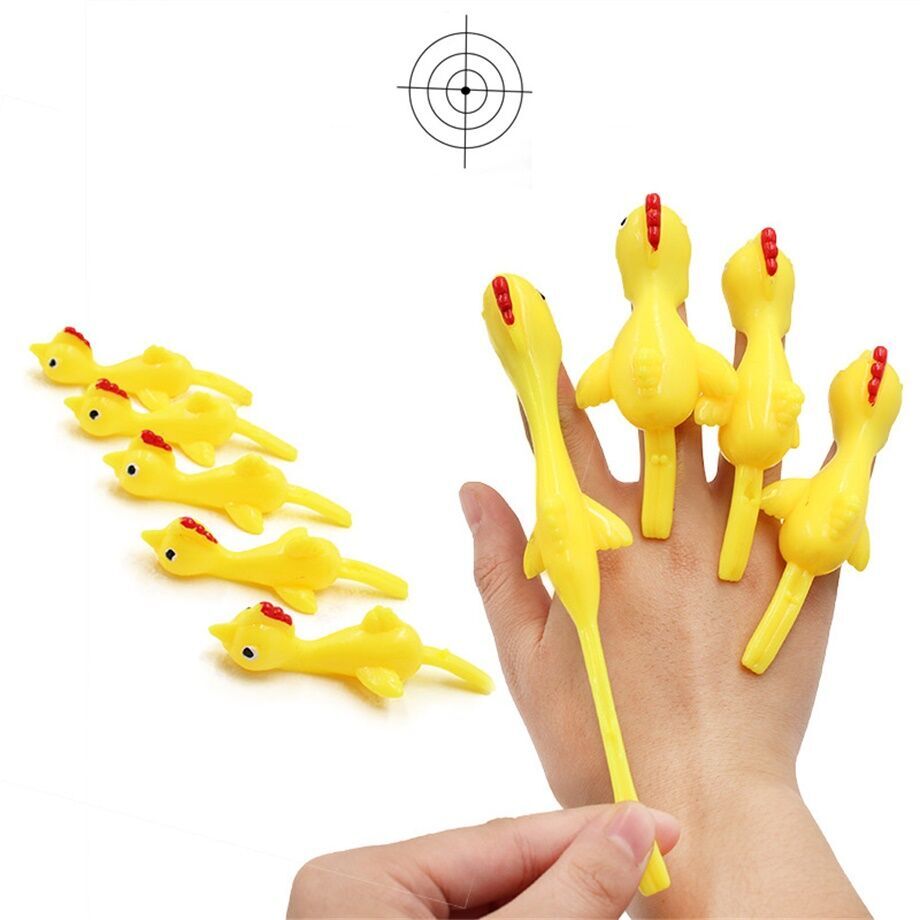 Funny Rubber Chickens Stretchy Slingshot Flick Chicken Flying Chicken ...