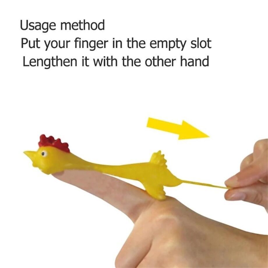 Funny Rubber Chickens Stretchy Slingshot Flick Chicken Flying Chicken ...