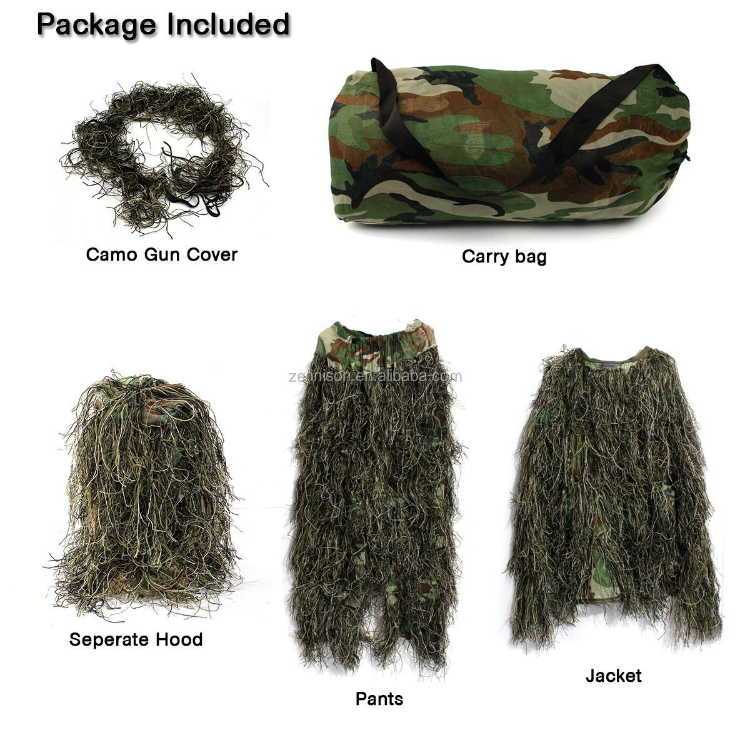 Outdoor Full Body Ghillie Suit Camouflage 3d Grass Camouflage Suit ...