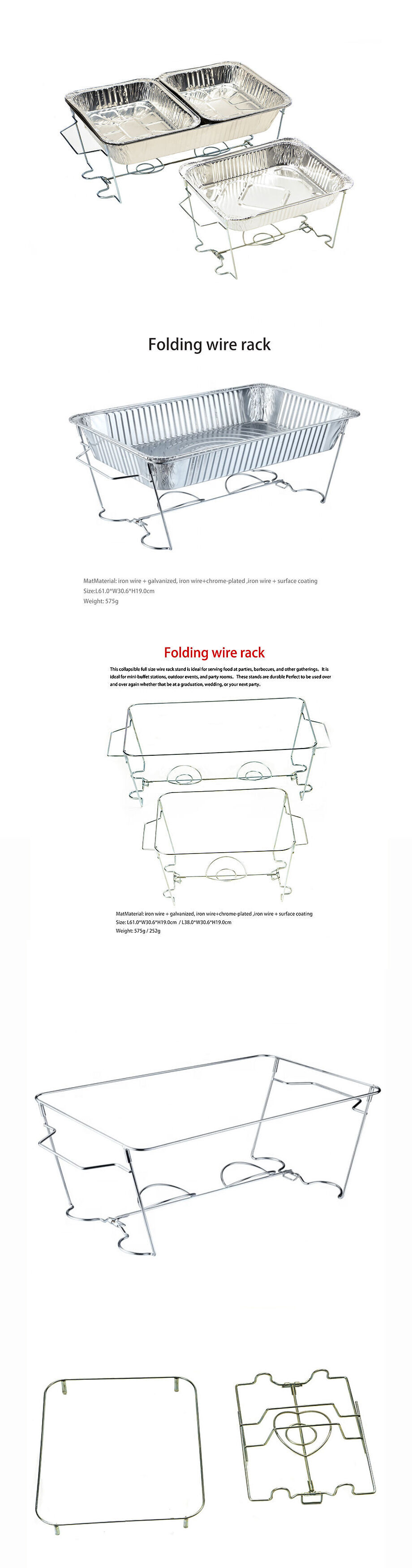 Buy Wholesale China Durable Full Size Foldable Chrome Plated Food ...