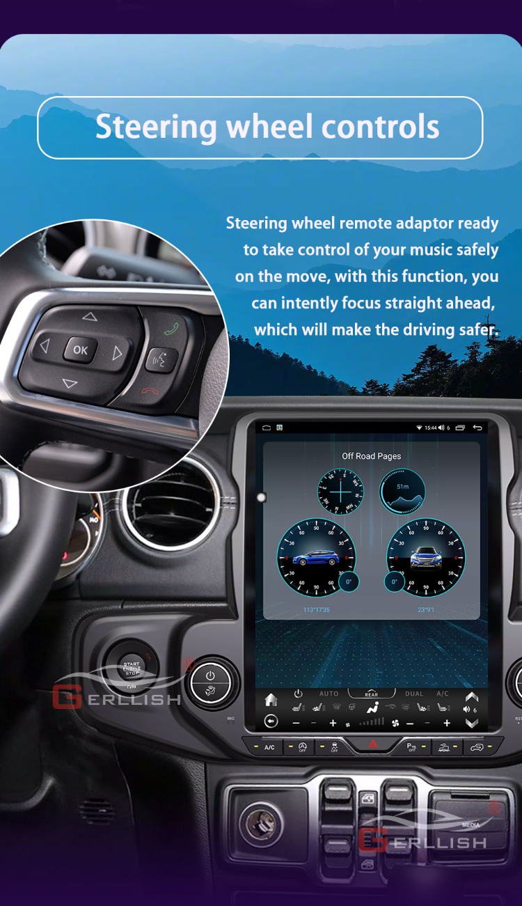 Tesla Style Android Radio For Jeep Wrangler/gladiator 2018-2021 Gps ...
