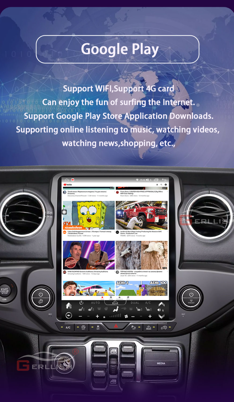 Tesla Style Android Radio For Jeep Wrangler/gladiator 2018-2021 Gps ...