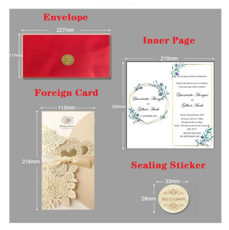 Heart Wedding Invitations Card Greeting Cards Event Party Supplies ...