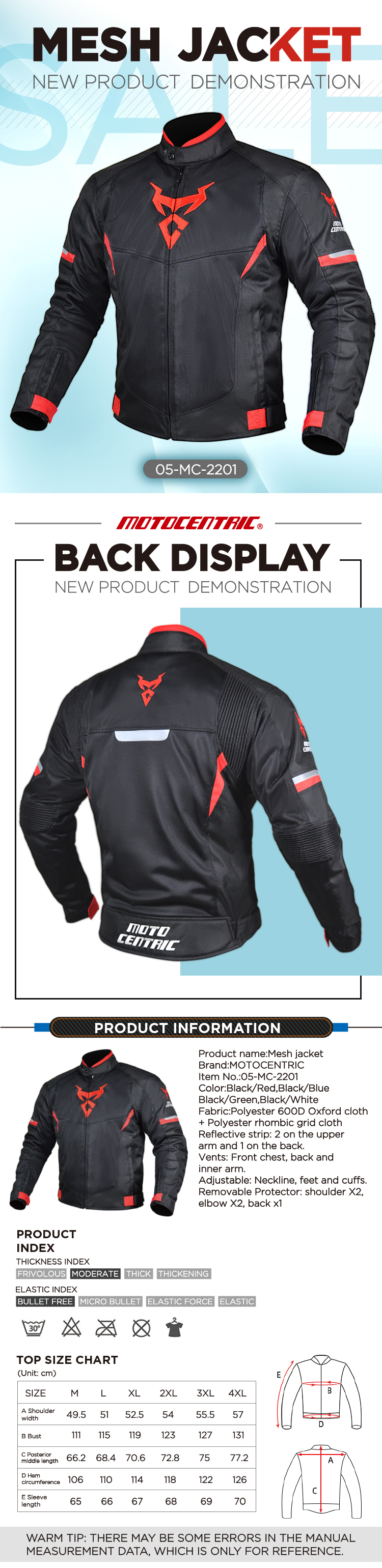 Buy Wholesale China Motocentric Motorcycle Jacket Men Mesh Breathable ...