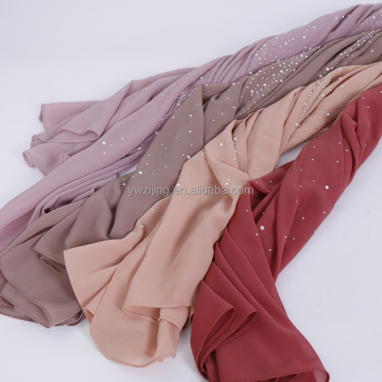 Buy Wholesale China New Arrival Chiffon Hijab With Stone Crystal Hot ...