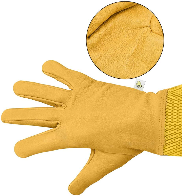Bulk Buy China Wholesale Goatskin Leather Honey Bee Keeping Work Gloves Canvas Cuff Long Sleeve ...