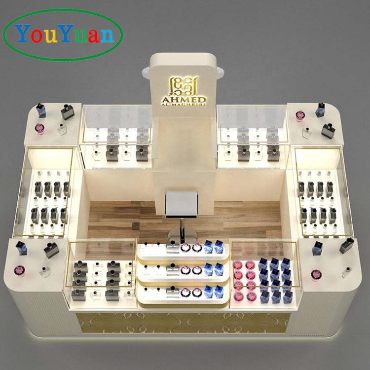 Buy Wholesale China Glass Perfume Counter Display With Lock Light ...