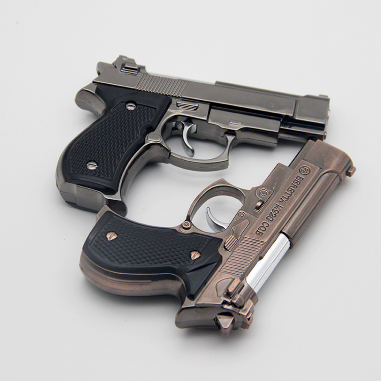 Classics Creative Funny Outdoor Windproof Lighter Metal Gun Shaped 9mm ...