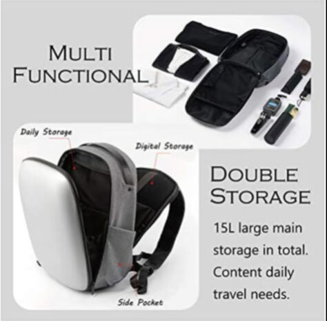 Buy Wholesale China Backpack Square School Shaped Bag, Silver, Large ...