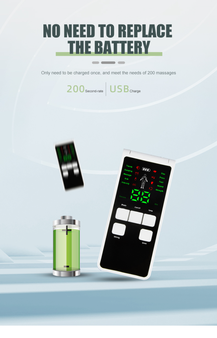 Ems Muscle Stimulator Tens Machine Massage Period Pain Relief Electrode ...