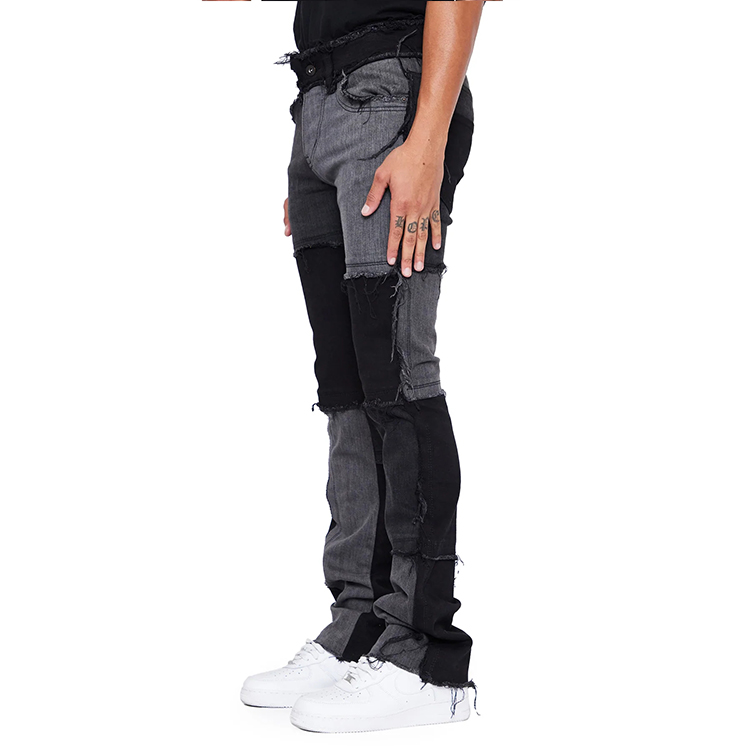 Huili Men's Fashion Casual Style Denim Pants Factory Sale Raw Edge Two ...