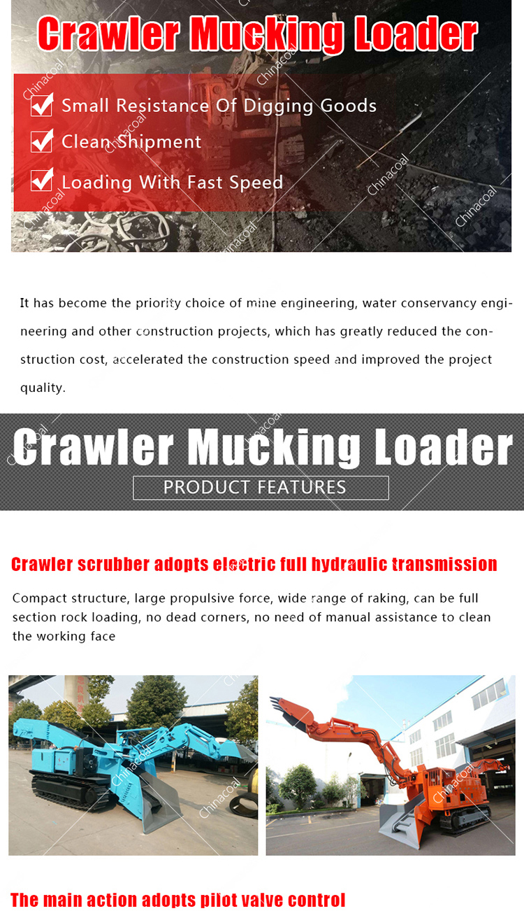 High Quality Zwy-120 Rock Loading Machine Coal Mine Tunnel Mucking Loaders Crawler Mucking ...