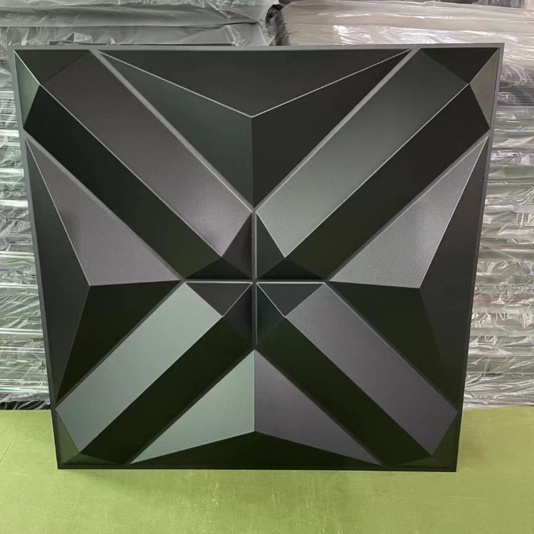 Udk Pvc Interior Decoration Black 3d Wall Panel Matte Waterproof ...