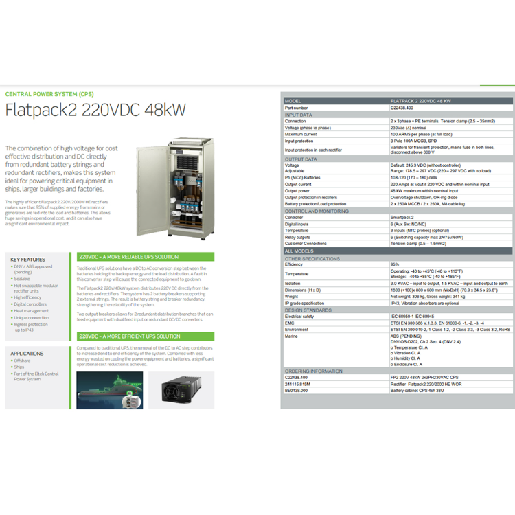 Buy Standard Quality China Wholesale Eltek Rectifier Module 2u Flatpack2 Integrated 19" Marine ...