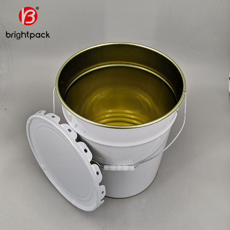 Custom Logo 10l Empty Round Metallic Paint Open Head Bucket Pail With ...