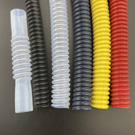 Customized Flexible Ptfe Plastic Corrugated Hose Bellows Tube Pipe Convoluted Tubing, Corrugated ...