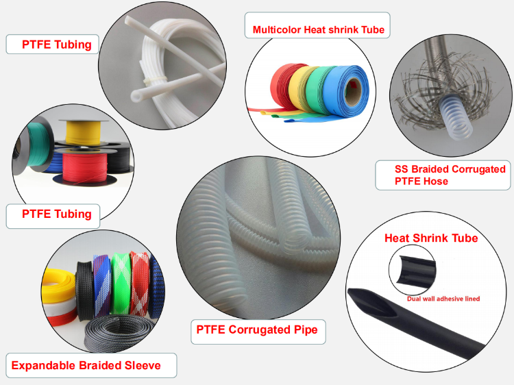 Customized Flexible Ptfe Plastic Corrugated Hose Bellows Tube Pipe Convoluted Tubing, Corrugated ...