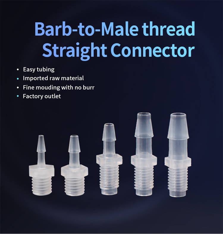 1/4-28unf/m8/m10 Pipe Fittings Male Thread To Barb Plastic ...