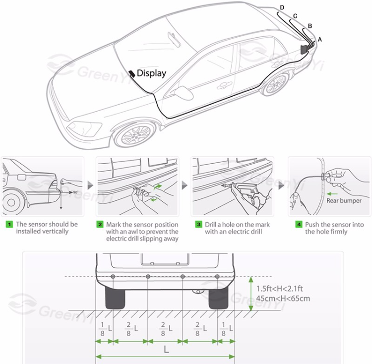Buy Wholesale China P500 4 Sensors 22mm Lcd Backlight Display Car ...